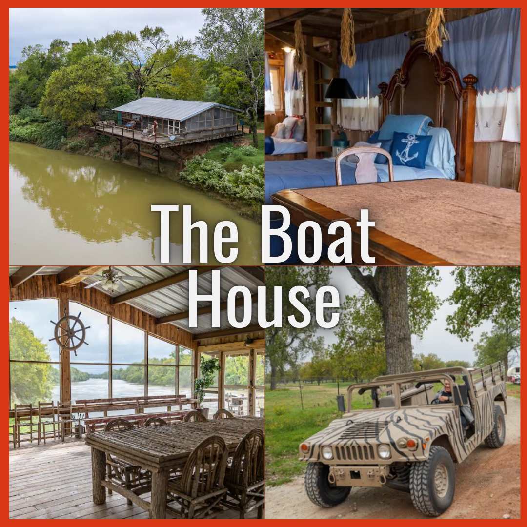 Waco Rustic Boat House, River Fishing, Sunset Views | Satin | Moon ...