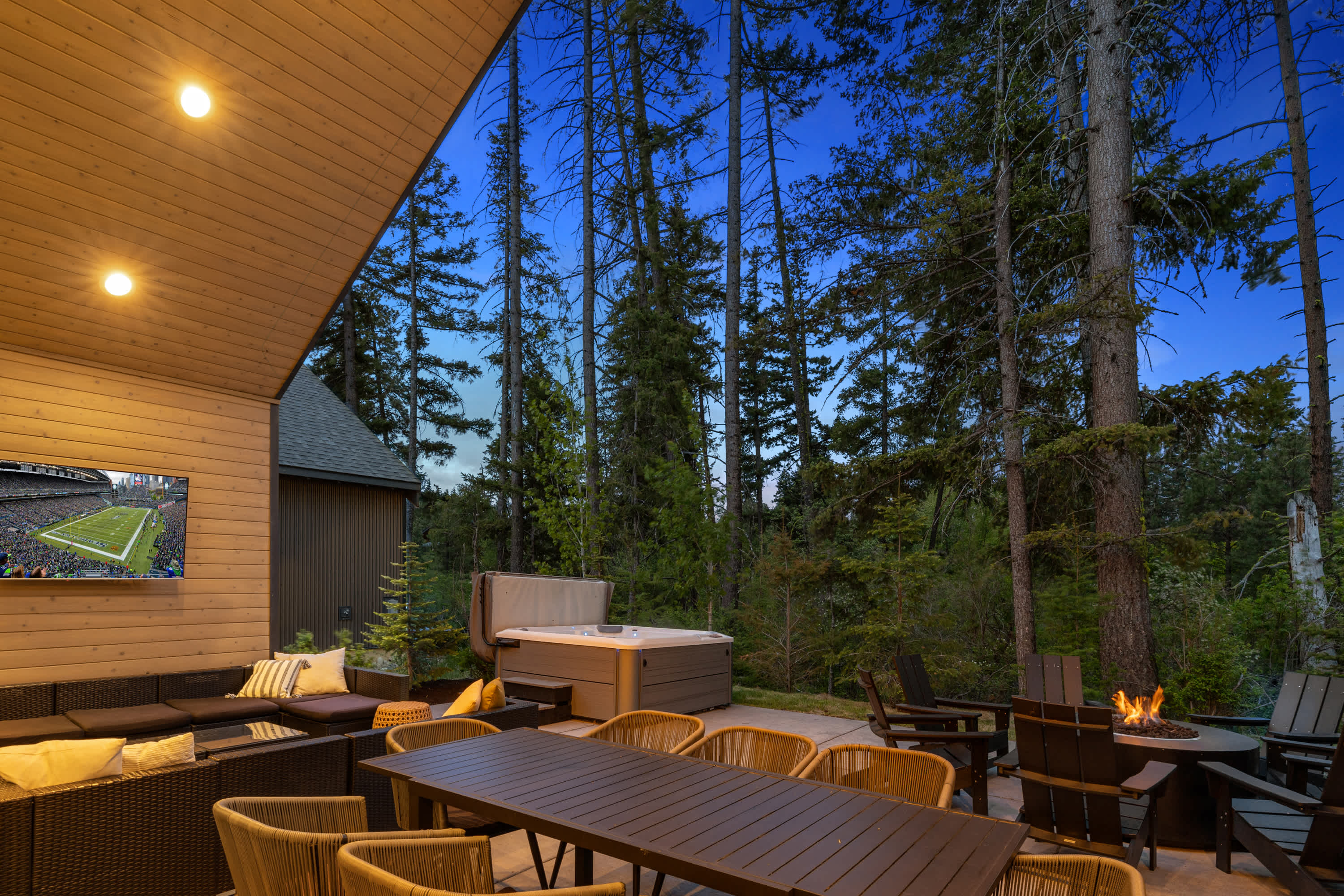 Chill, Grill & Soak | Forest Hot Tub, Firepit, BBQ | Cle Elum | Blue ...