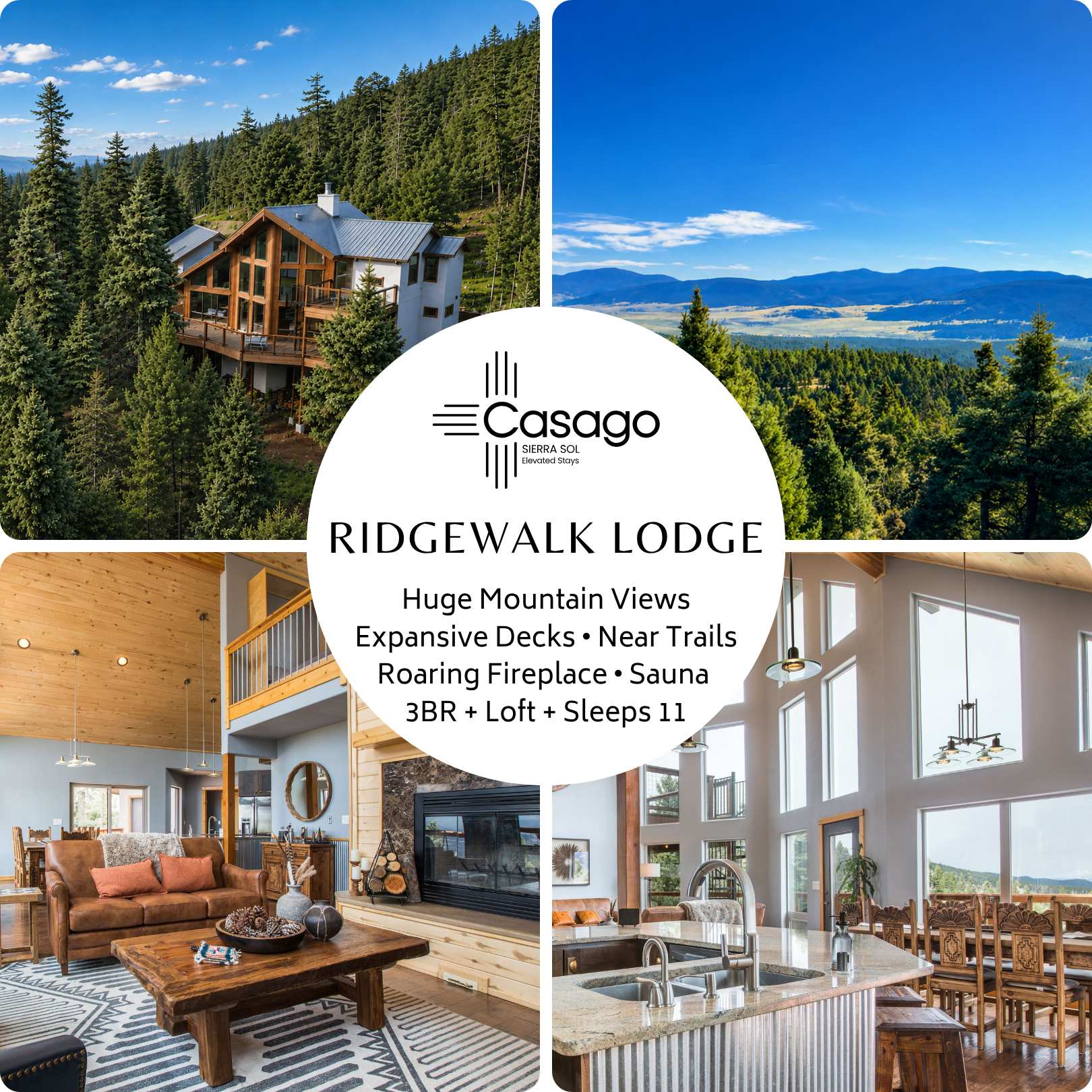 Ridgewalk Lodge - Epic 9200' Views, Sauna & Decks - Angel Fire, NM