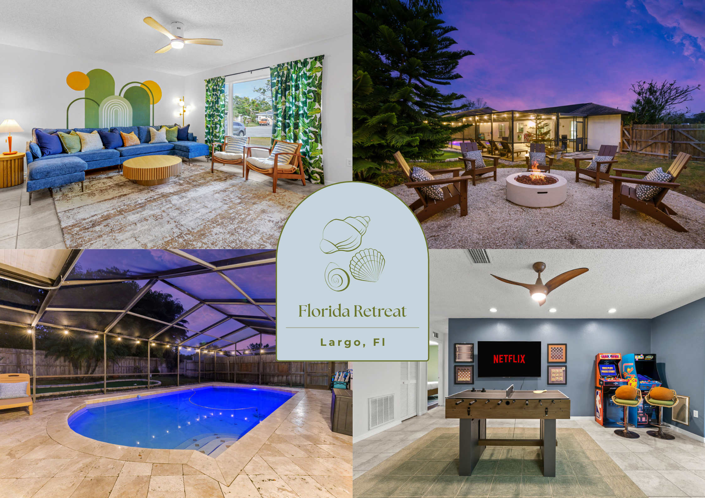 Pool & Fire Pit Retreat | Bbq Grill & Outdoor Oasis - Largo, FL