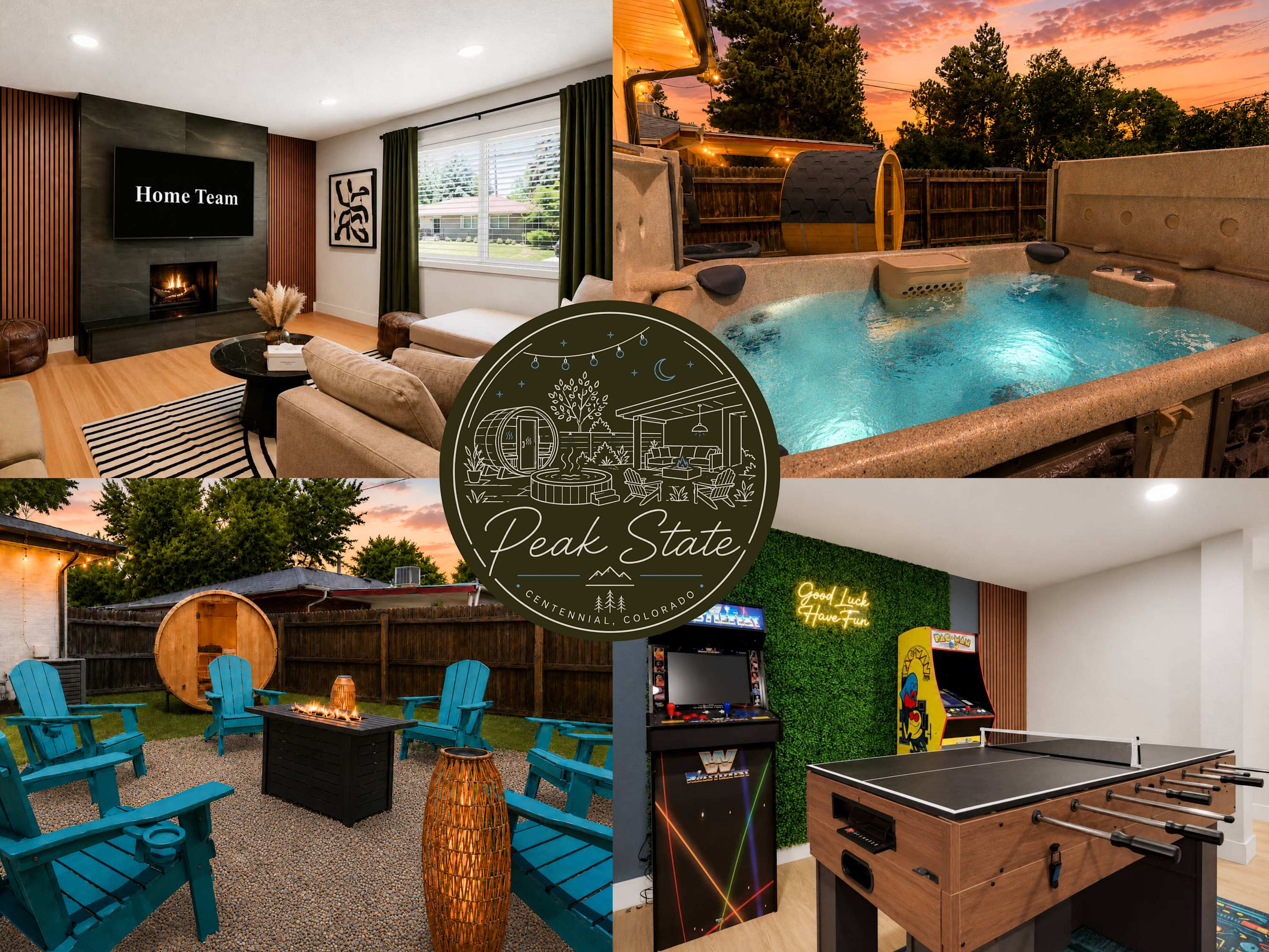 Peak State | Hot Tub, Sauna & Arcade - Littleton, CO