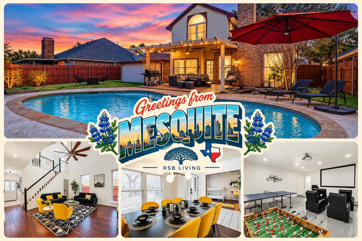 Glamorous 4br/2.5b Home With Pool, Game Room & Fire Pit - 梅斯基特